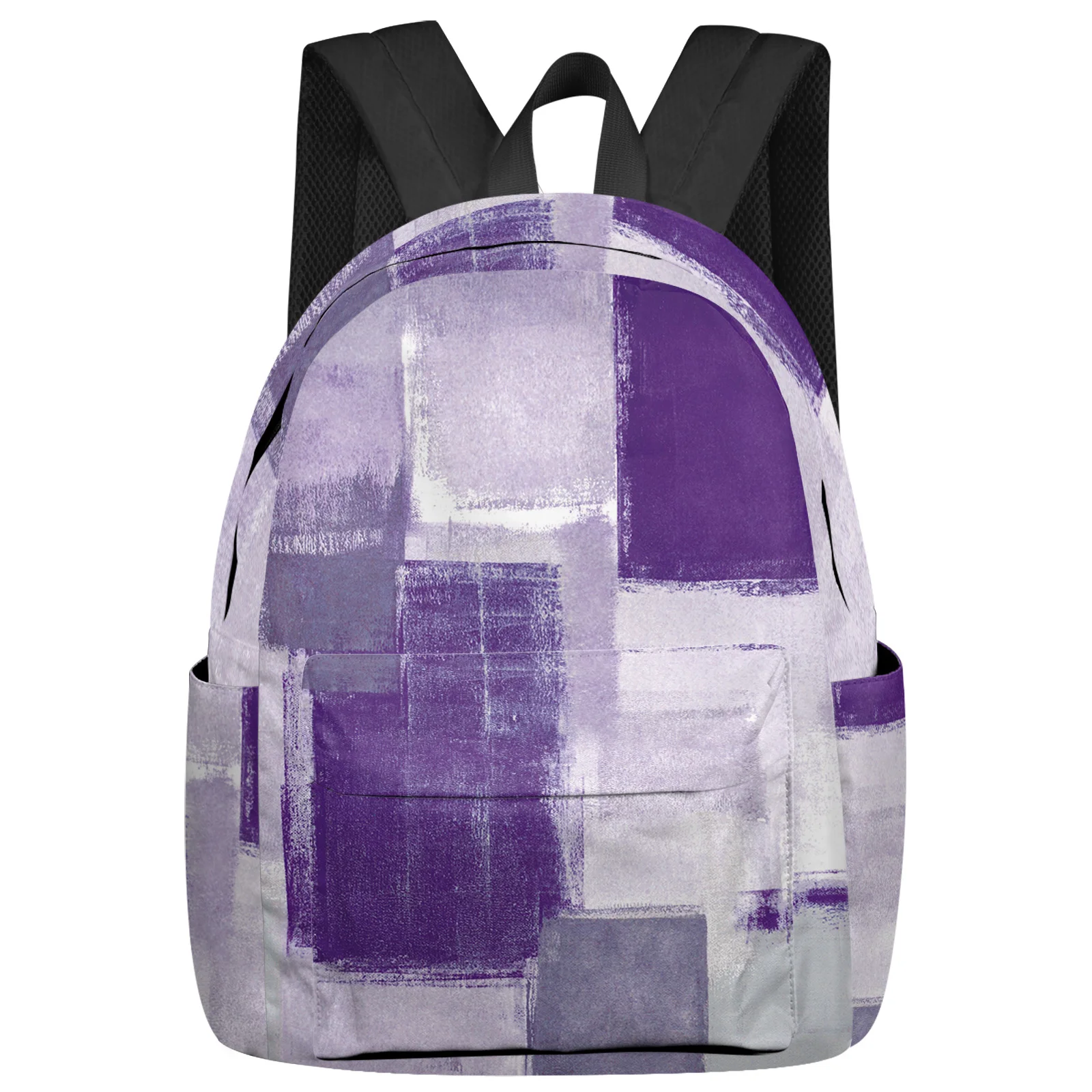 Purple-Paint-Square-Graffiti-Abstract-Texture-Women-Man-Backpacks-Waterproof-School-Backpack-For ...