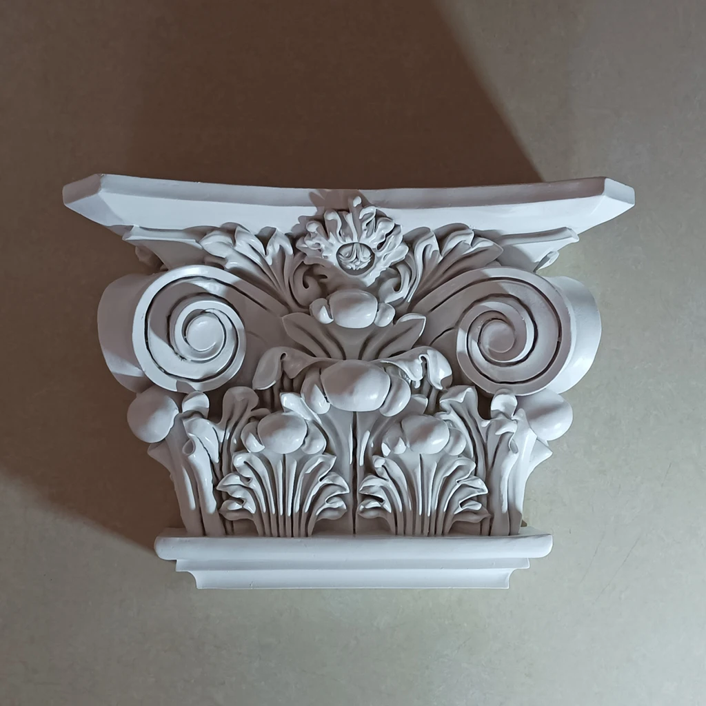 Polyurethane Flat Roman Columns Caps Pillar Capital PU Wall Cornice ...