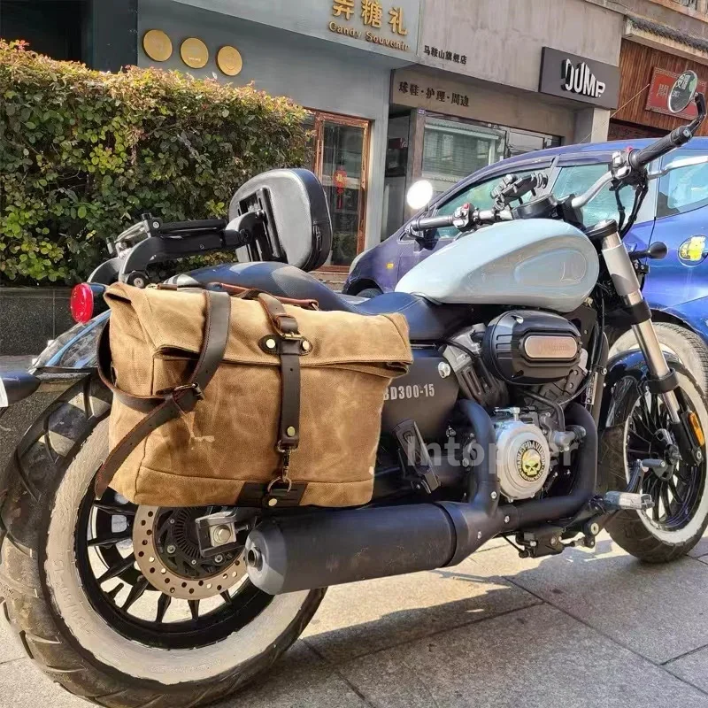 Vintage-Men-Motorcycle-Backpack-Waterproof-Canvas-Leather-Retro-Rear ...