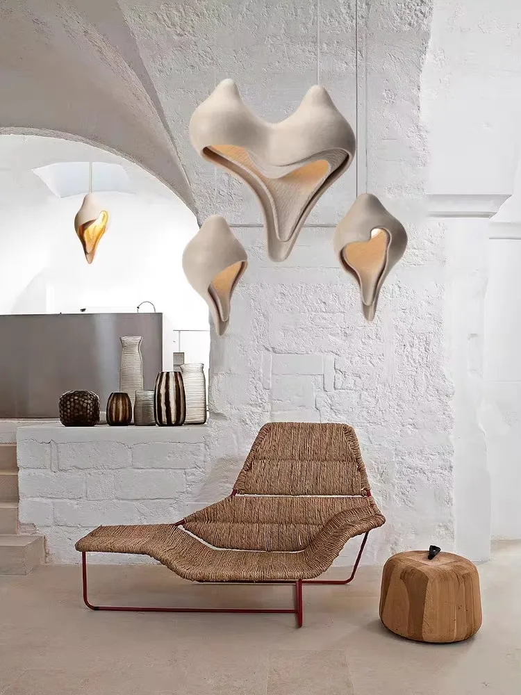 French Gypsum Restaurant Pendant Lamp Living Room Lamp Conch Lamp Wabi ...