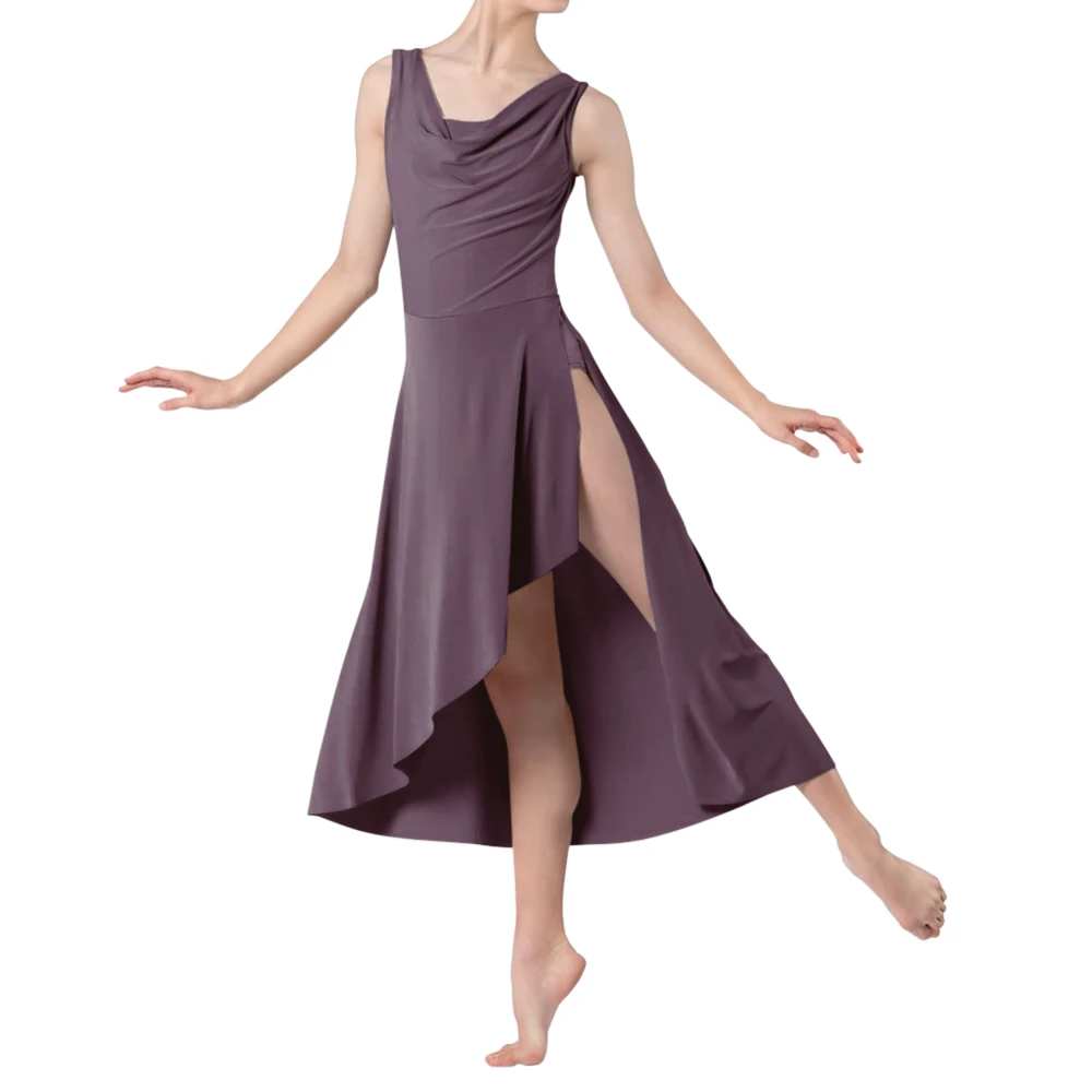 Modern-Ballet-Long-Dress-for-Women-Sleeveless-Asymmetrical-Skirt-Hem ...