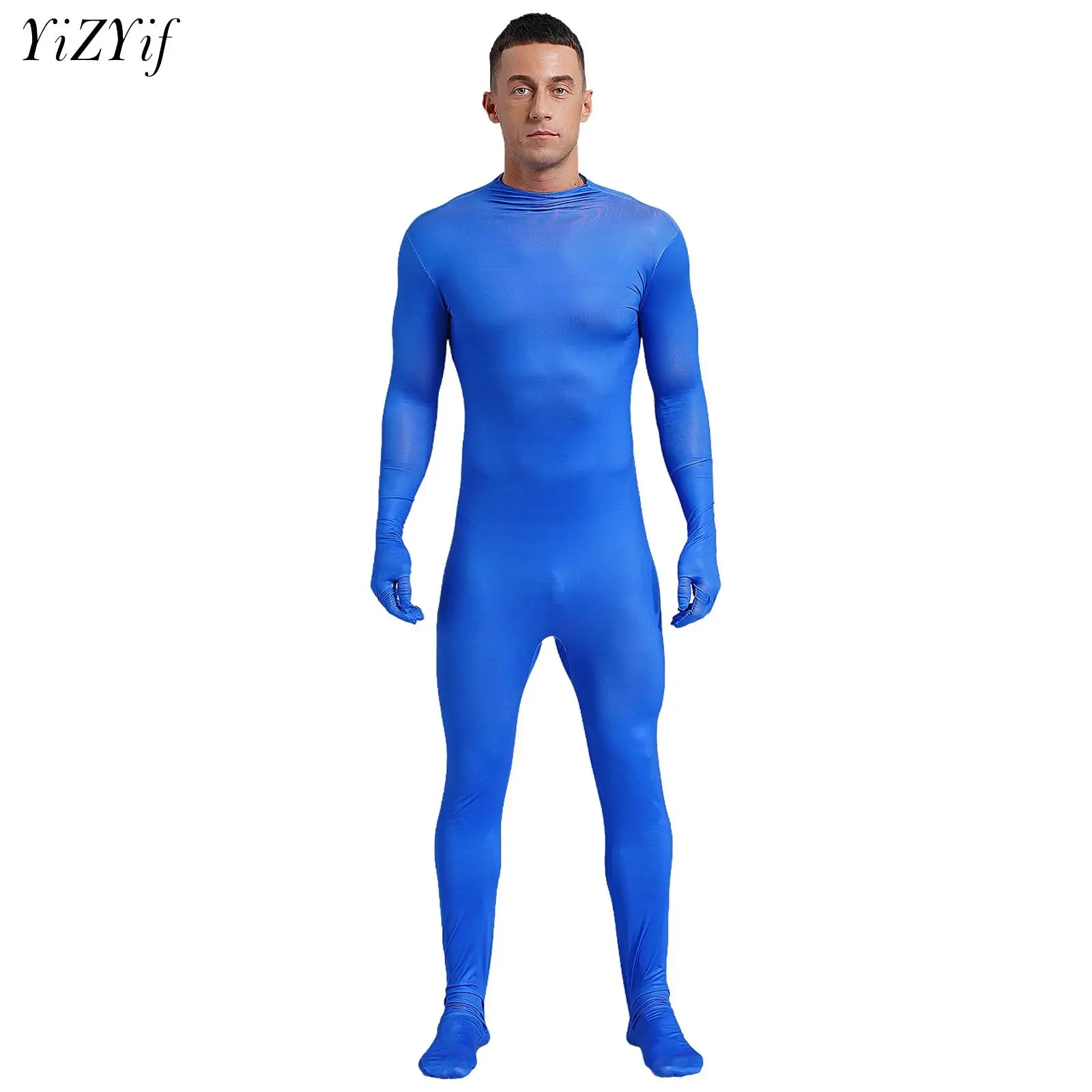 Spandex-Zentai-Full-Body-Skin-Tight-Jumpsuit-Long-Sleeve-with-Gloves ...