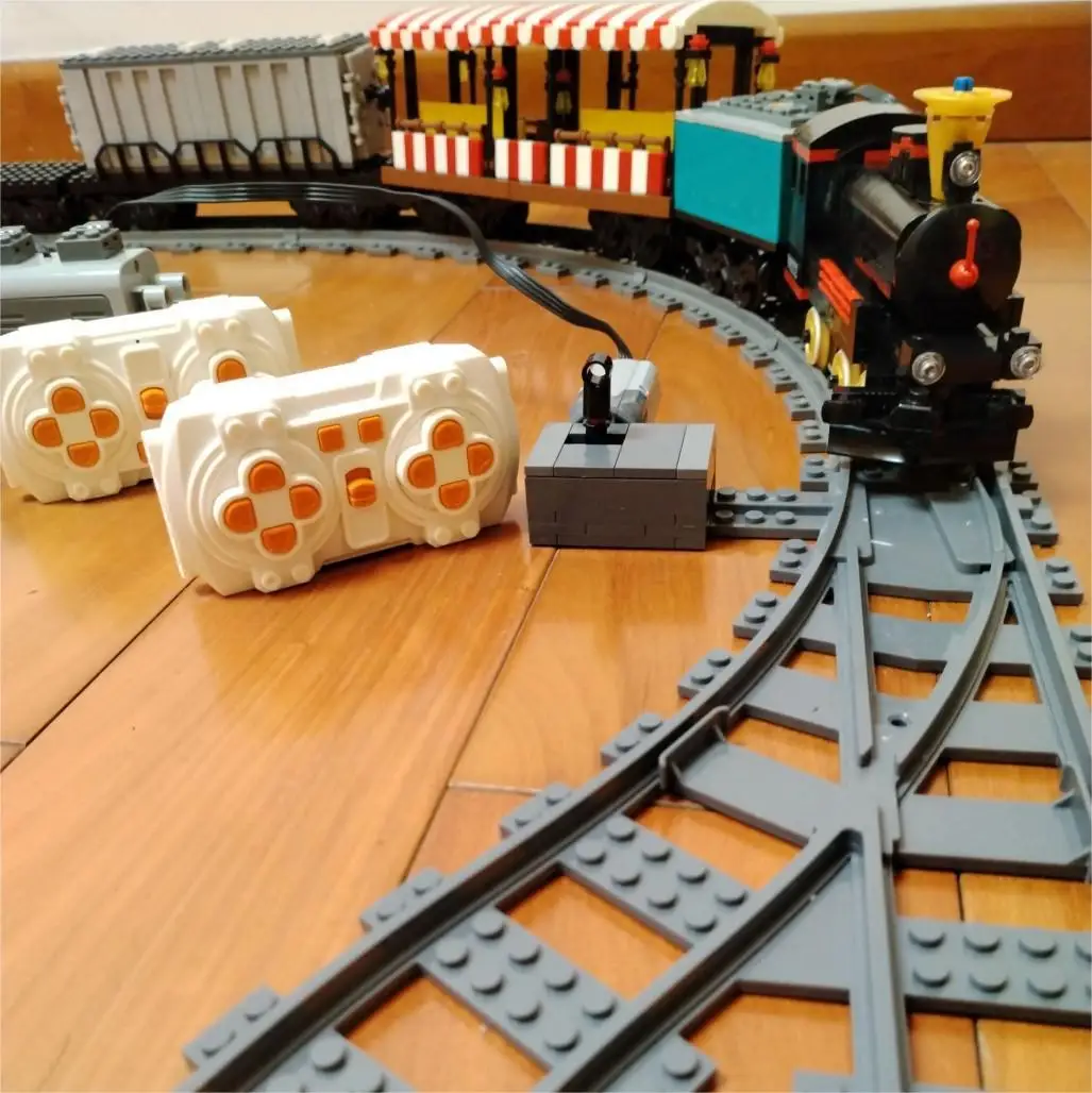 MOC City Train Rail Crossing Tracks Set Stud Gap Triple Switch Bricks ...