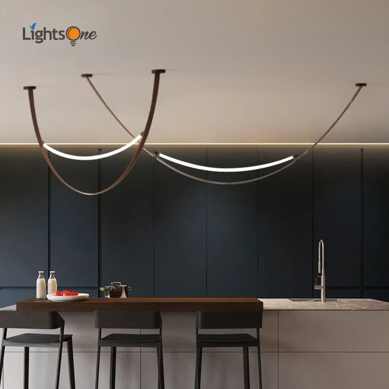 Minimalist-belt-chandelier-designer-model-room-living-room-office-long ...