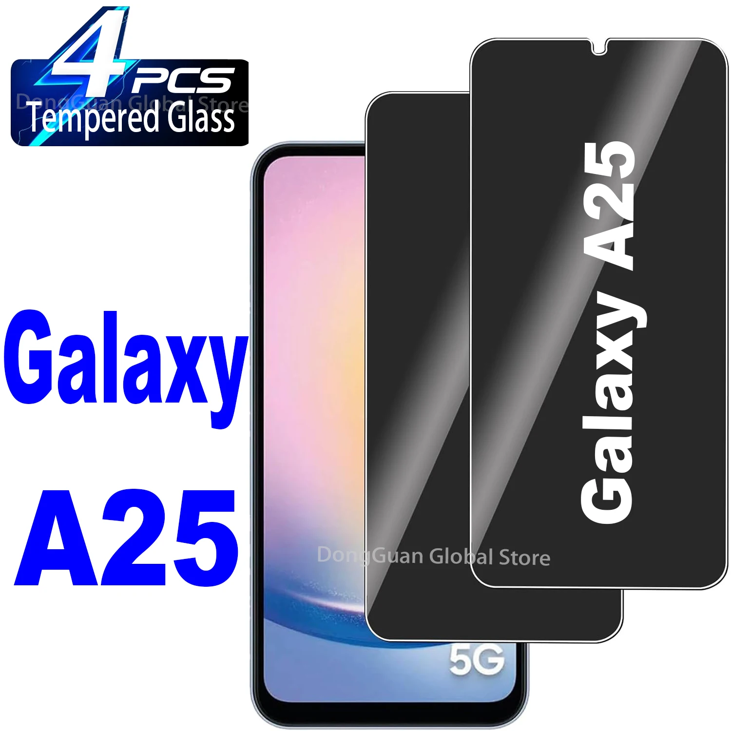 Anti Spy Tempered Glass For Samsung Galaxy A25 Protector Privacy Screen ...
