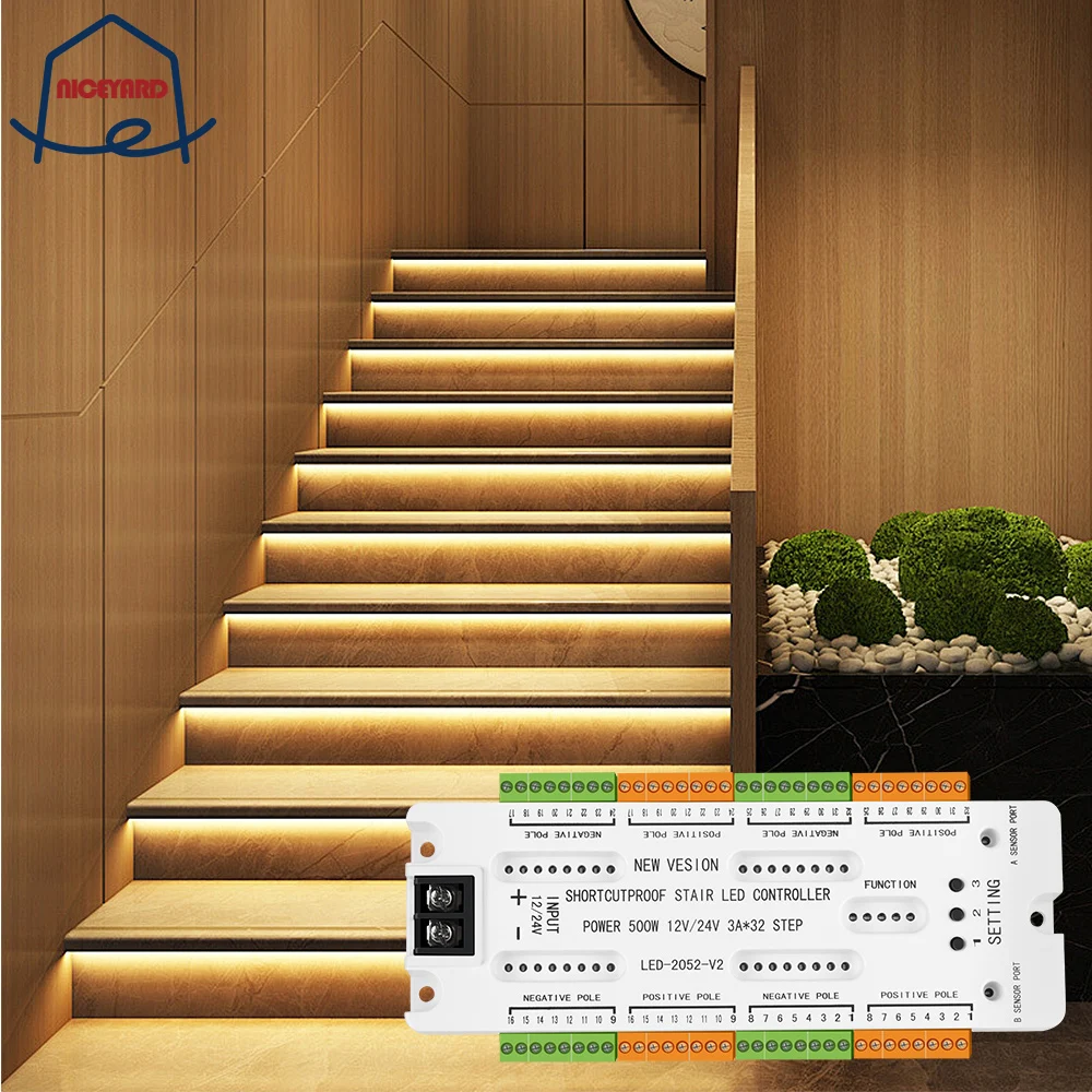 Luz-LED-con-Sensor-de-movimiento-para-escalera-luz-nocturna-de-12V-24V ...