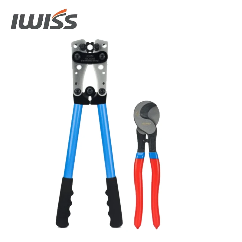 IWISS HX 50BI Battery Cable Lug Crimping Tool for 8 6 4 2 1 1/0 AWG ...