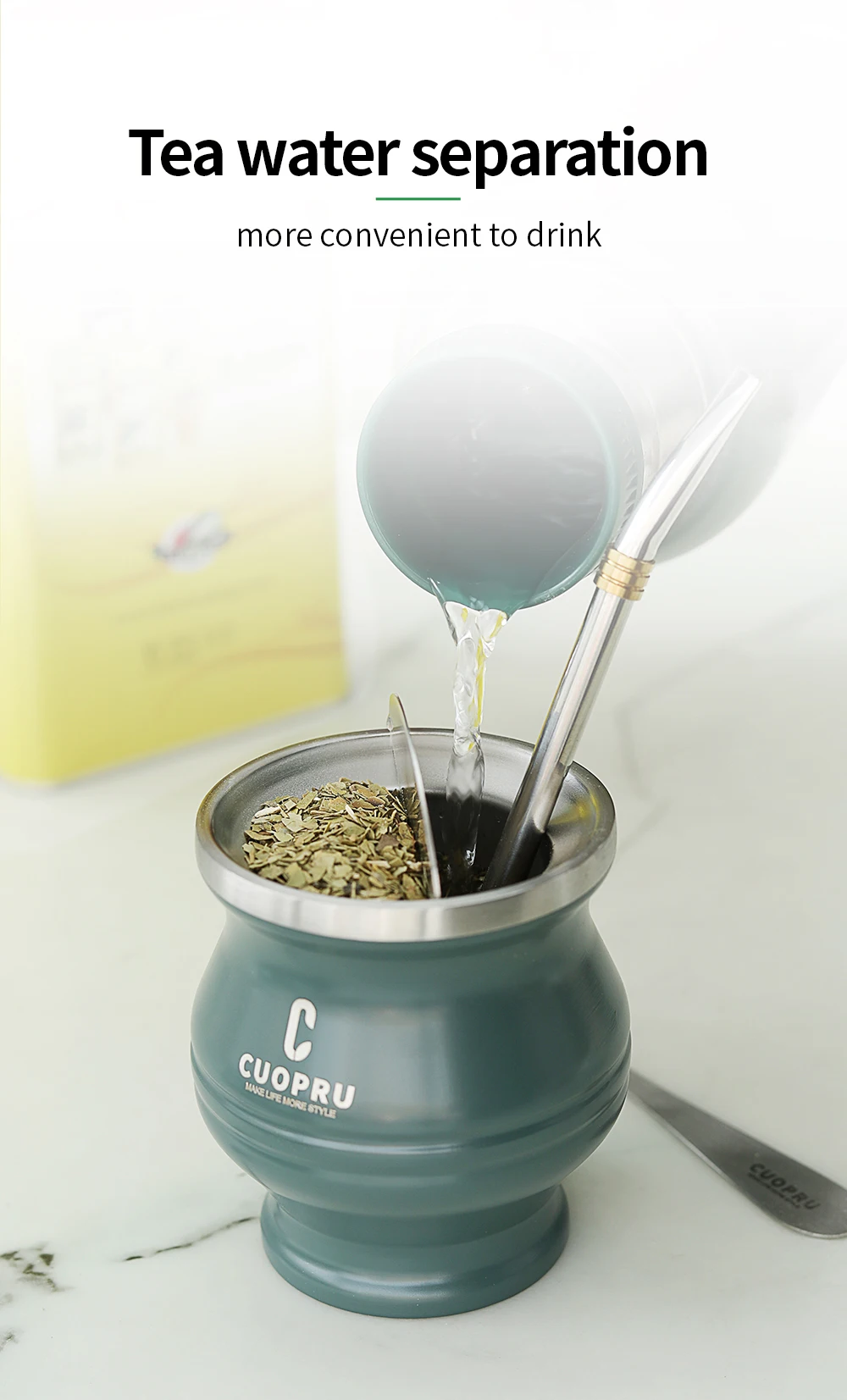 CUOPRU Yerba Mate Cup Set with Bombilla(Straw), Tea Filter - cuopru