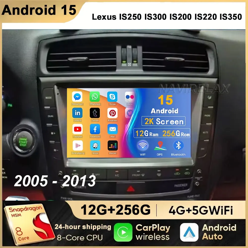 Car Radio Android 15 For Lexus IS250 IS300 IS200 IS220 IS350 2005 ...