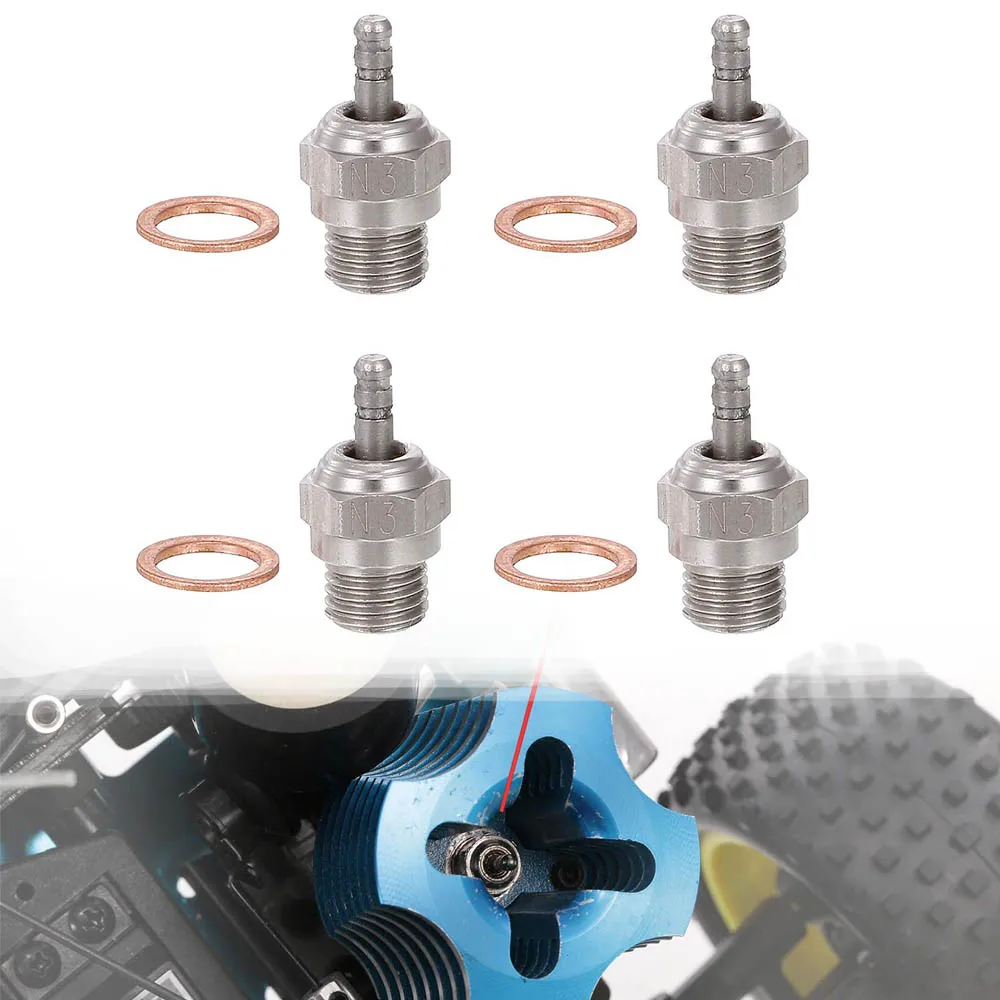 4pcs 70117 Hot Glow Plug N3 Spark Nitro Engine Parts Replace for ...