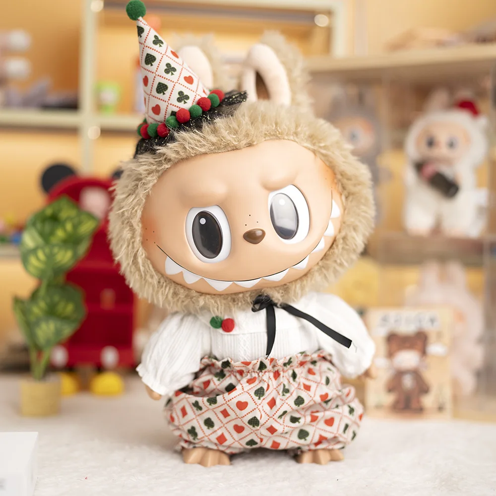 For 38CM Labubu Doll Clothes Clown Clothing Dress Up Dolls Accessories ...