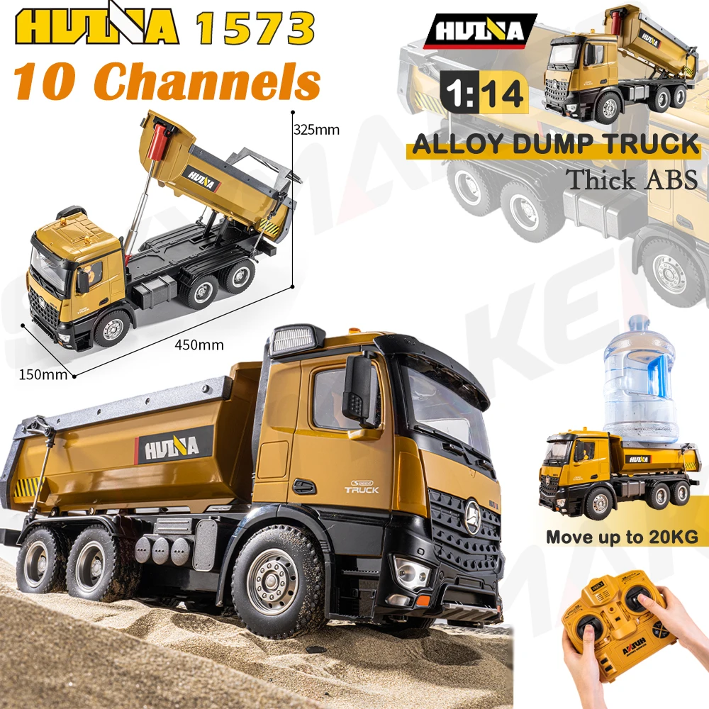 HuiNa-RC-Truck-1-14-2-4G-Remote-Control-10-Channels-Dump-Alloy-Truck ...