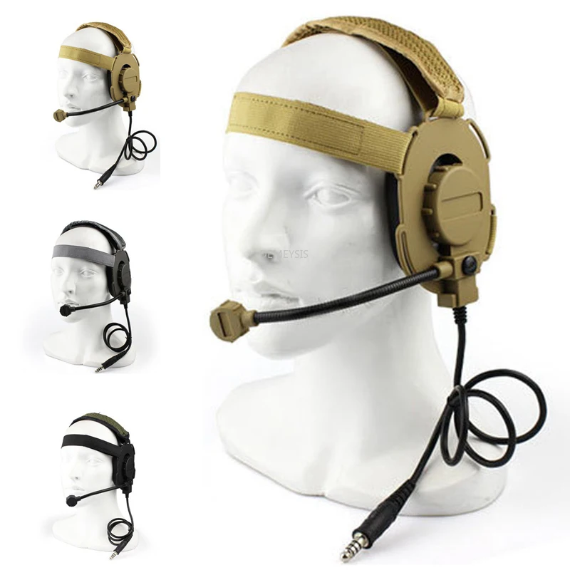 Shooting-Tactical-Headset-with-Microphone-Used-with-PTT-Walkies-Talkie ...