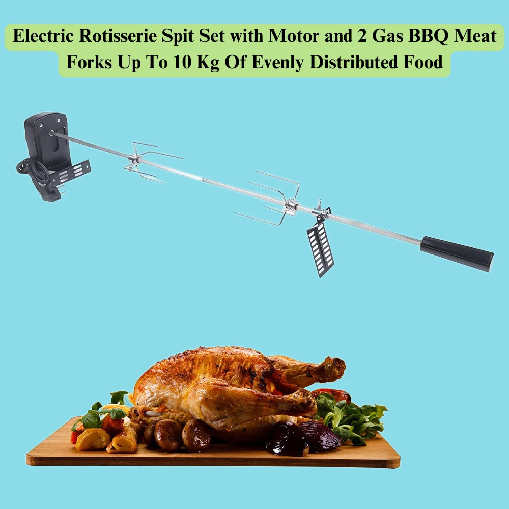 Electric-Rotisserie-Spit-Set-with-Motor-and-2-Gas-BBQ-Meat-Forks-Up-To ...
