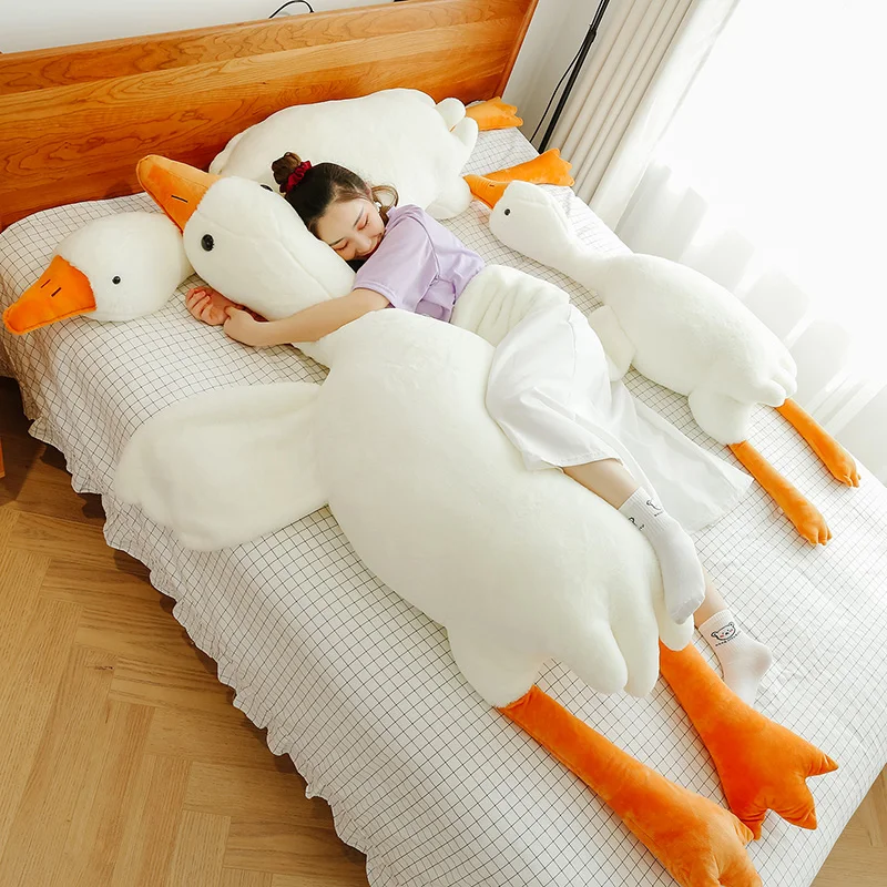 90-190cm-Lovely-Big-White-Goose-Throw-Pillow-Plush-Toy-Big-Goose-Doll ...