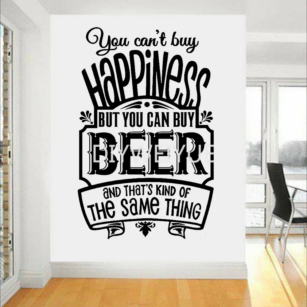 Restaurant Pub Beer Wall Decal Quotes You Can't Buy Happiness But You ...