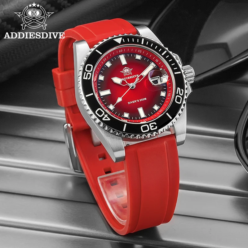 ADDIESDIVE Watch For Men 41mm Gradient Rotatable Bezel Quartz Watches ...