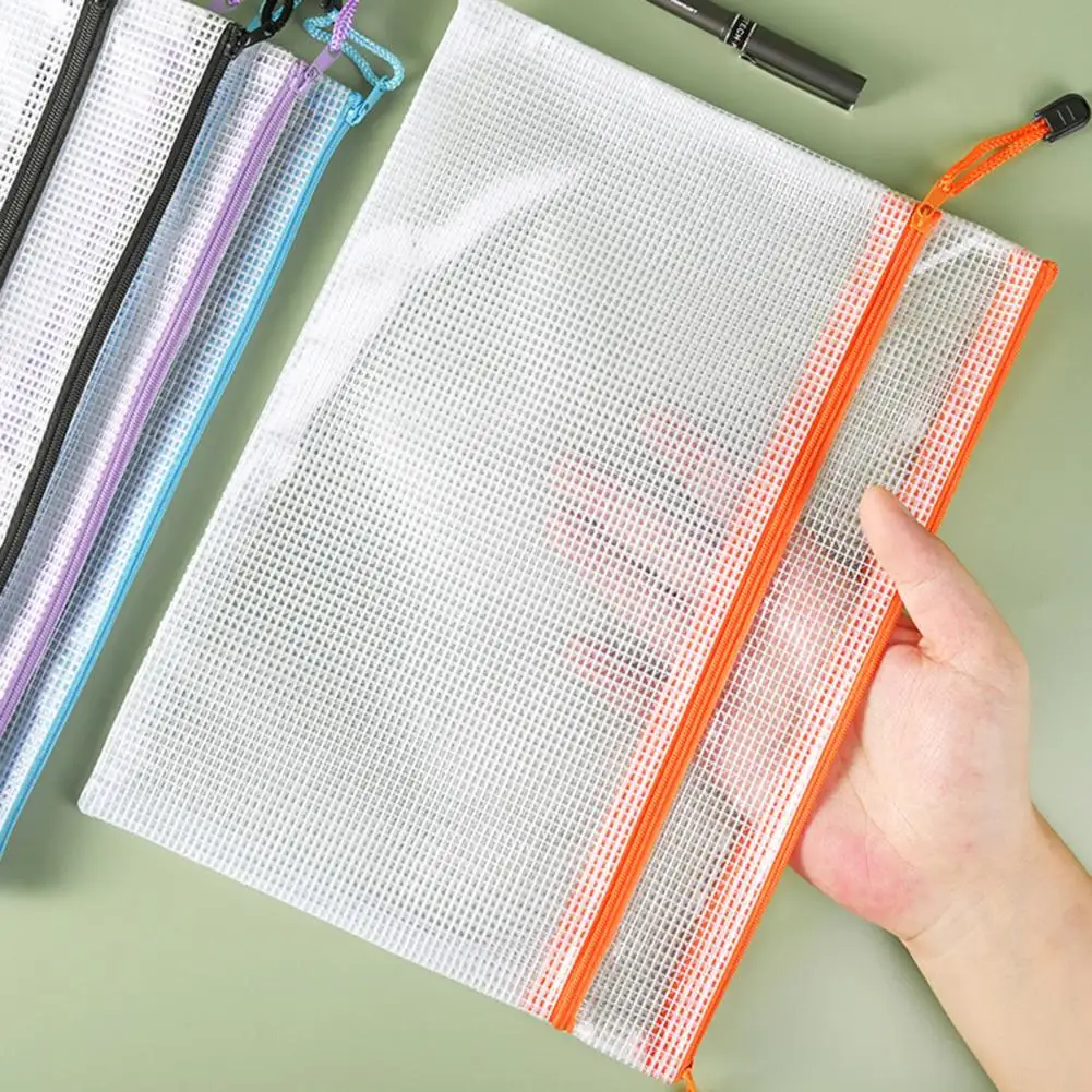 A4-Clear-Stationery-Bag-Dual-layers-Portable-Zipper-Large-Waterproof ...