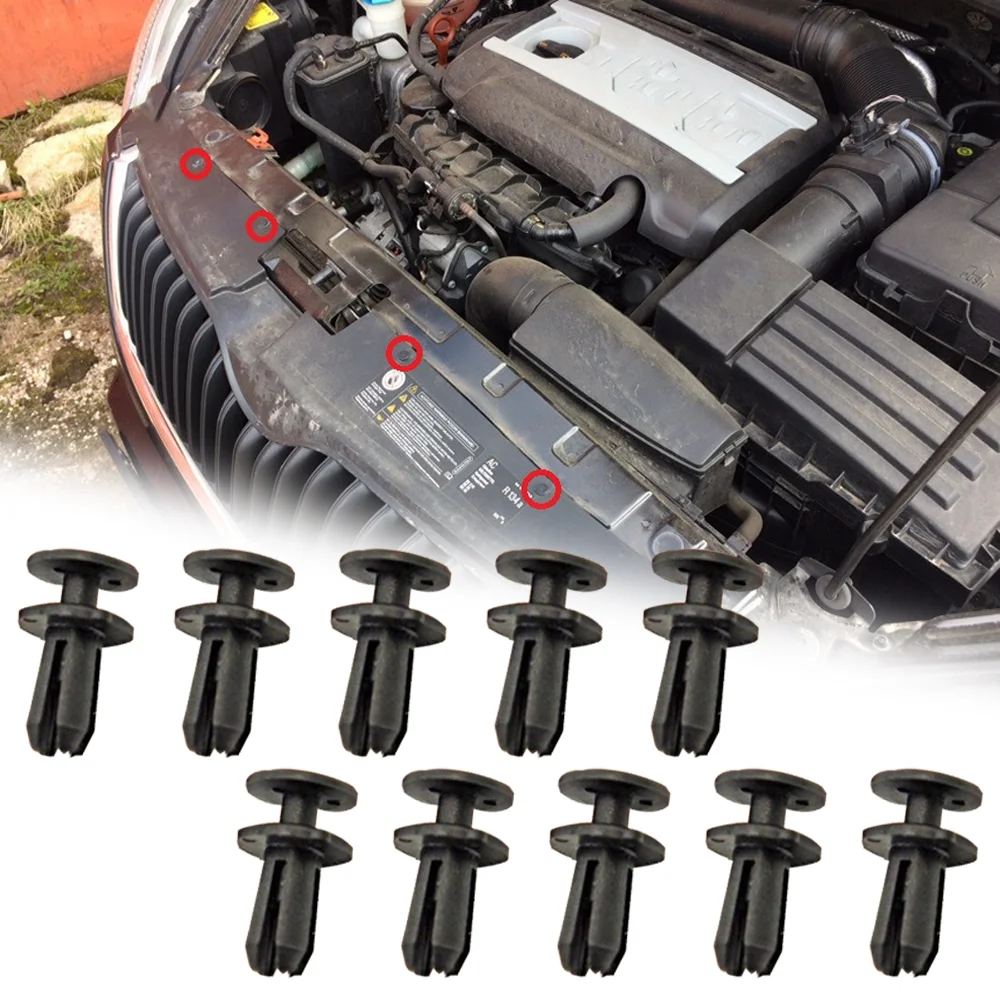10X-5mm-Car-Front-Radiator-Bonnet-Side-Cover-Panel-Clip-For-VW ...