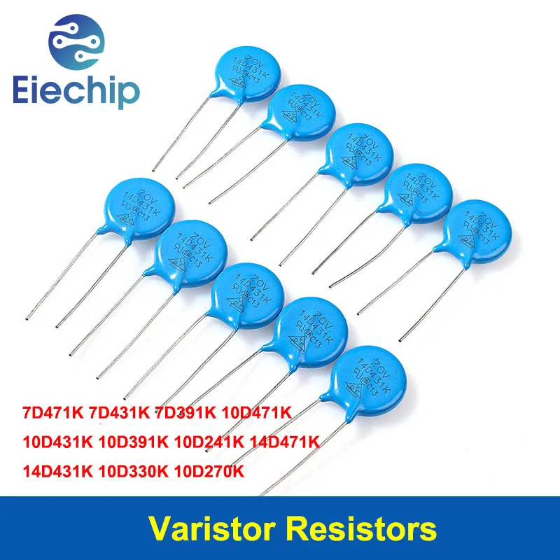 120pcs-Varistor-Resistors-7D471K-7D431K-7D391K-10D471K-10D431K-10D391K ...