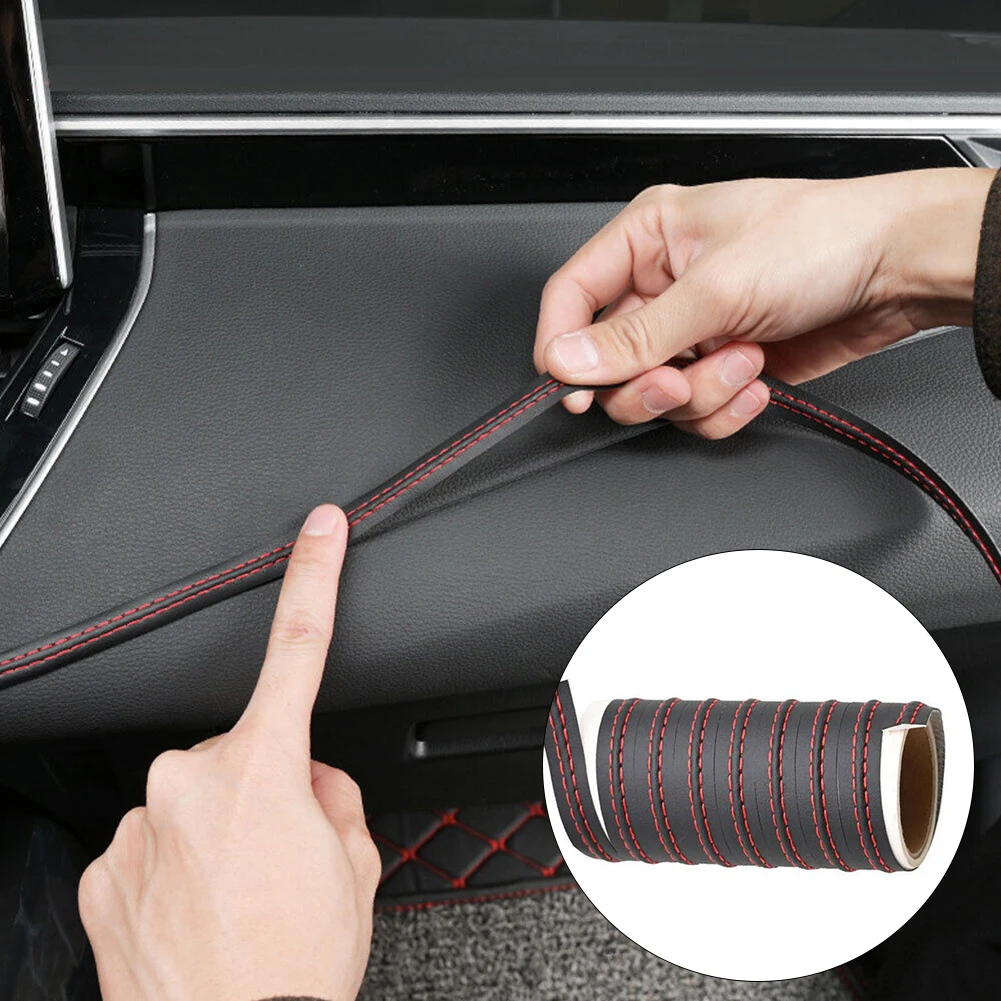 1M-Universal-Car-Mouldings-Trim-PU-Leather-Braid-Decorative-Line-Strip ...