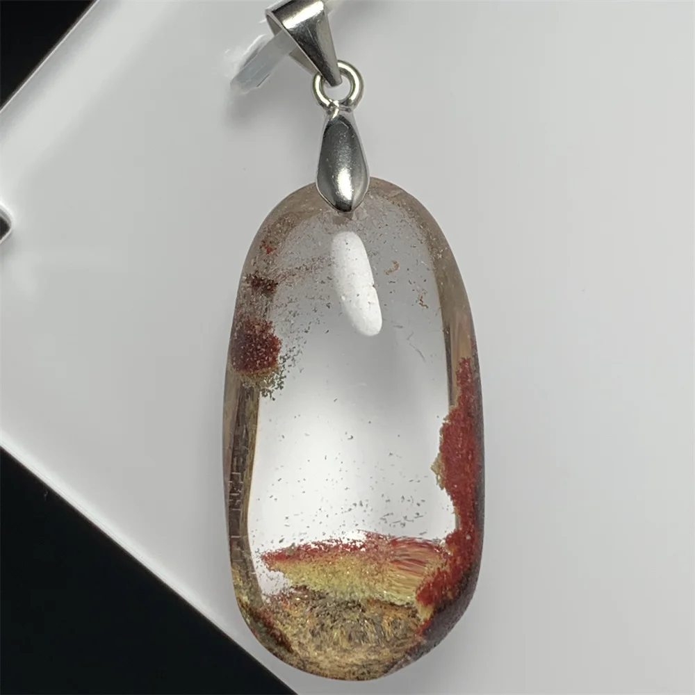 Natural Colorful Phantom Quartz Pendants Men Women White Grey Red Green ...