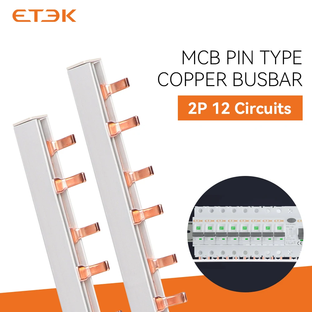 Etek Ek102-2 Pin Type Busbar 2p 63a Cross Section 10mm² 12way ...