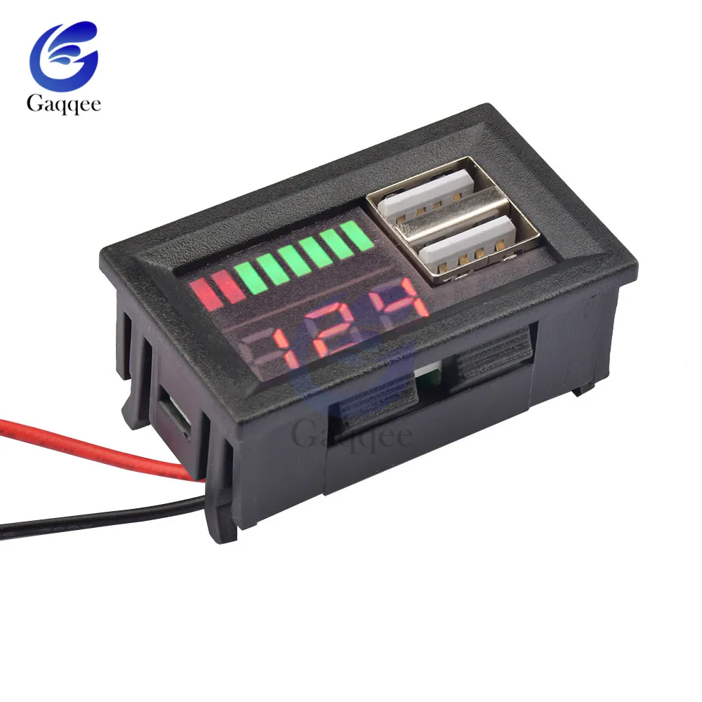 LED-Digital-Voltmeter-12V-Car-Battery-Charge-Level-Indicator-USB-5V-2A ...