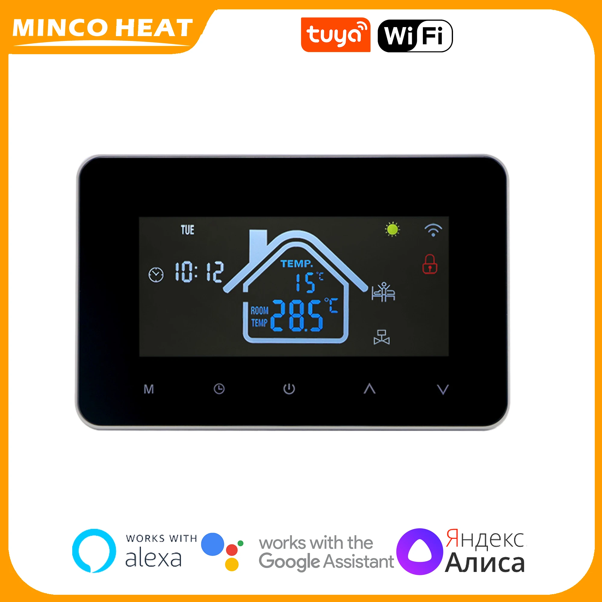 Minco Heat Smart Tuya Wifi LCD Screen Display Thermostat 230V 3A/16A Water/Floor Heating ...