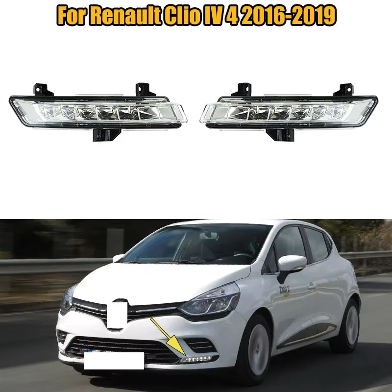 For Renault Clio IV 4 2016 2018 2019 Front Bumper Daytime Running ...