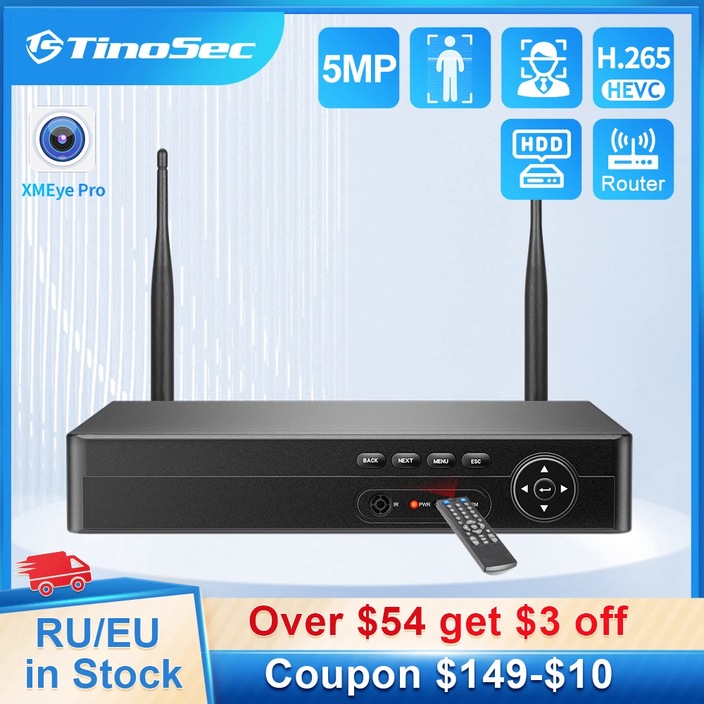 TinoSec-grabador-de-v-deo-H-265-8-canales-3MP-5MP-WiFi-NVR-red-inal ...