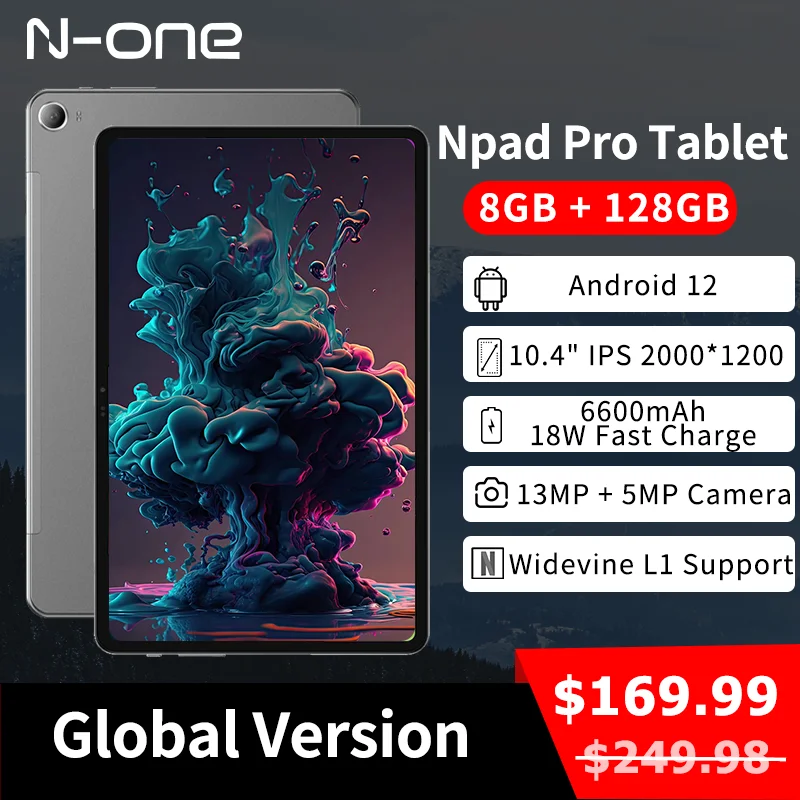 N-one Npad Pro Tablet Pc 10.4'' 2000x1200 Fhd Unisoc T616 8-cores 8gb ...