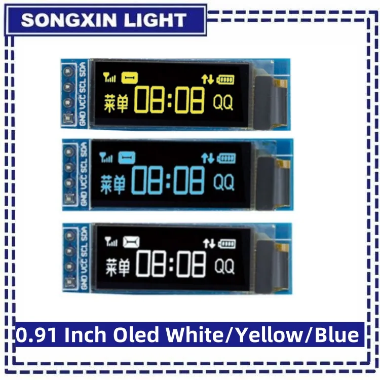 0-91-inch-OLED-Module-White-Blue-Yellow-128X32-OLED-LCD-LED-Display ...