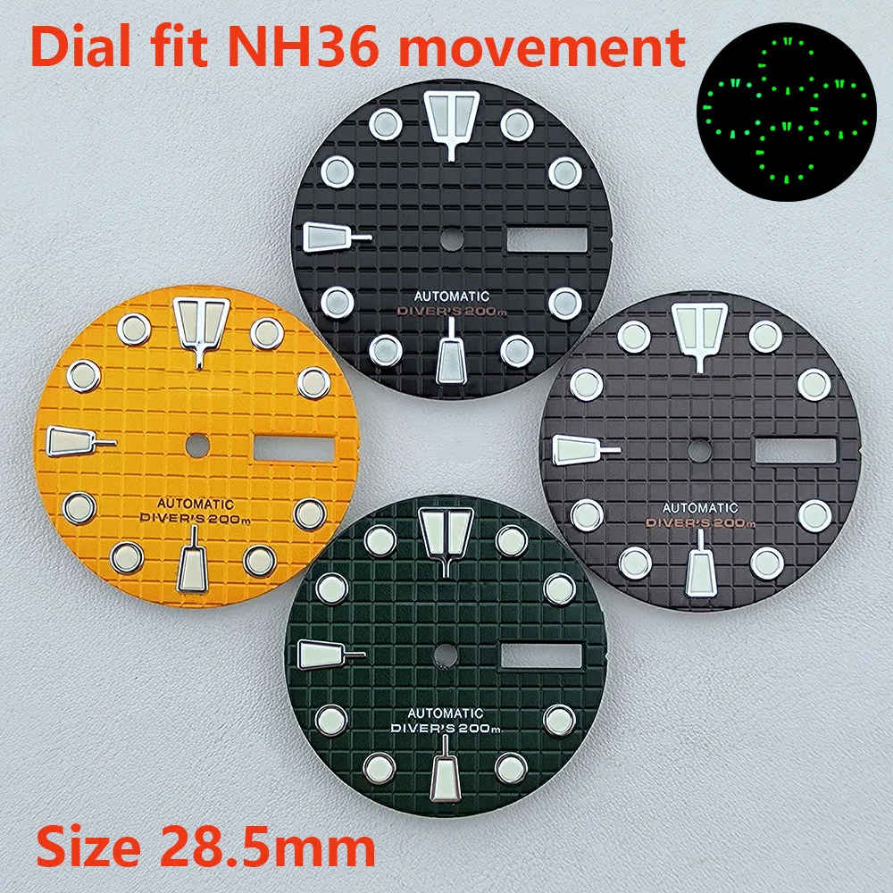 28-5mm-NH35-NH36-dial-watch-dial-S-dial-green-luminous-suitable-for ...