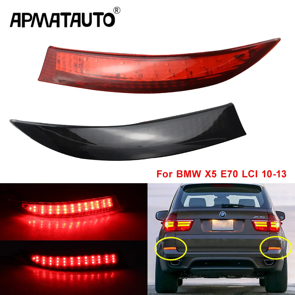 2Pcs-RED-Smoke-Lens-LED-Bumper-Reflector-Lights-OEM-63147240997-For-BMW ...