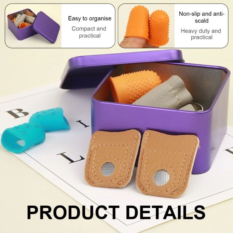 Sewing-Needle-adnd-Knitting-Thimble-Set-Metal-Thimble-Rings-Leather ...