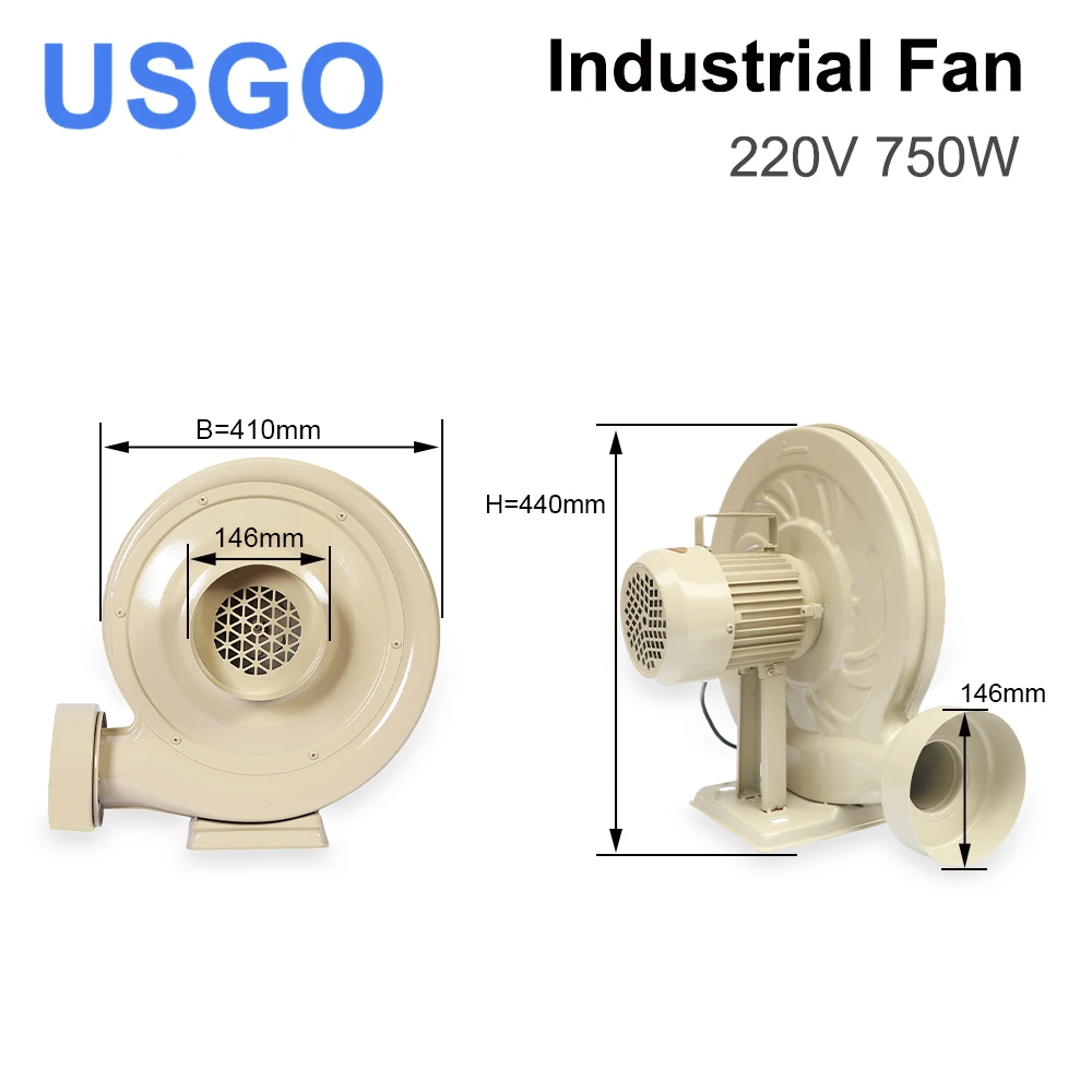 USGO-Exhaust-Fan-Air-Blower-220V-750W-Centrifugal-type-for-CO2-Laser ...