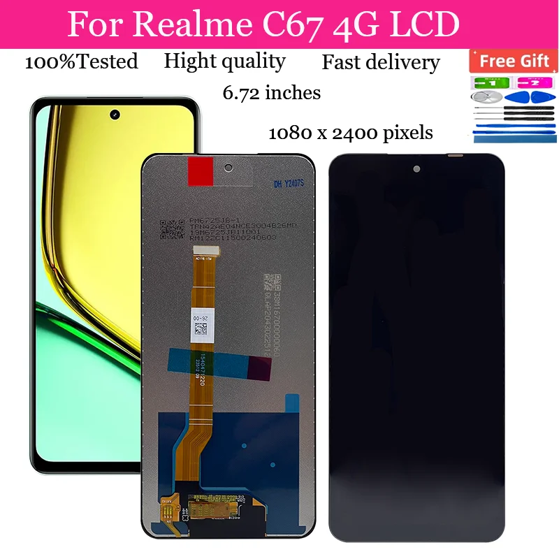 6-72-For-Realme-C67-4G-RMX3890-LCD-Display-With-Frame-Touch-Screen ...