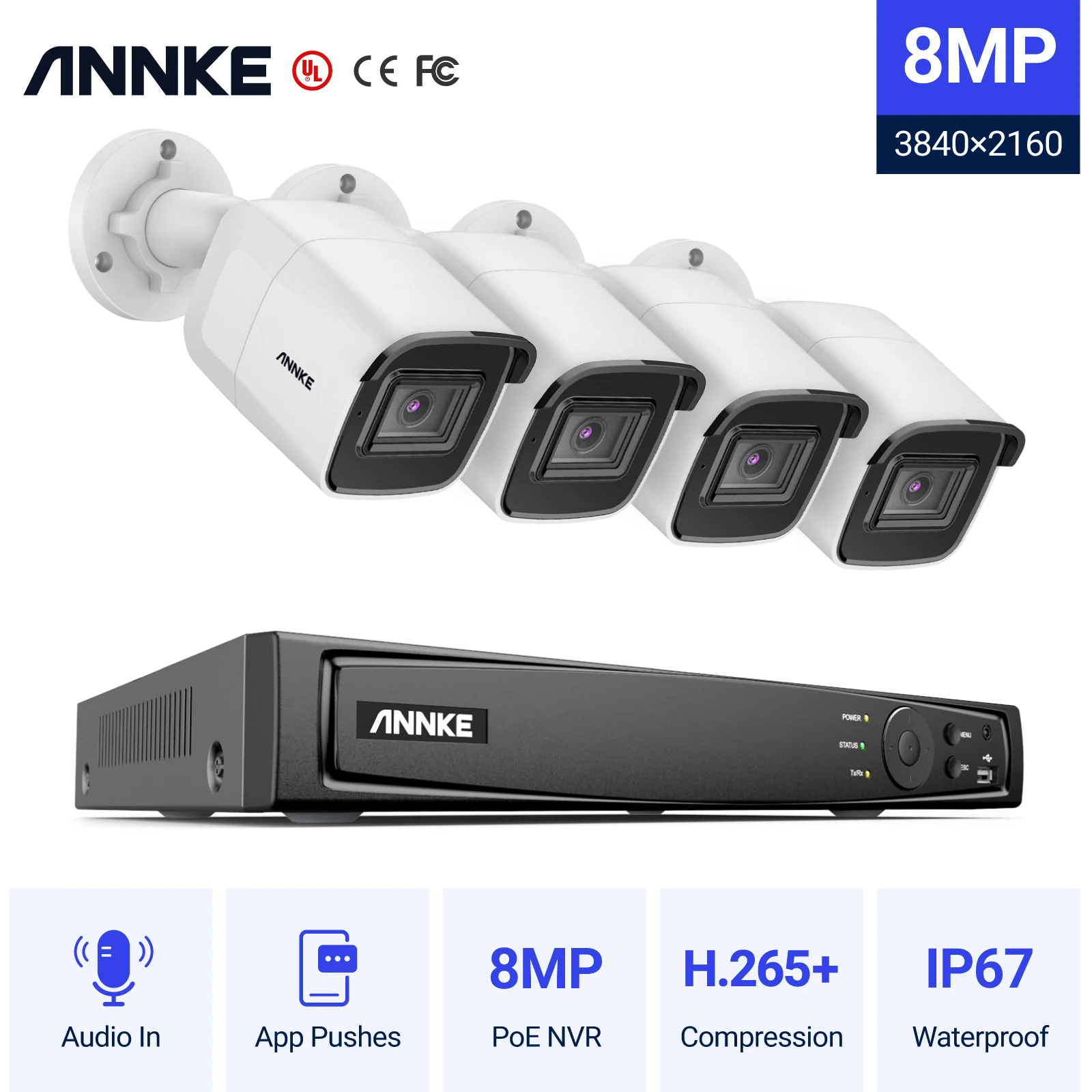 Annke 4k Ultra Hd Poe Network Video Security System 8ch 4k H.265 ...