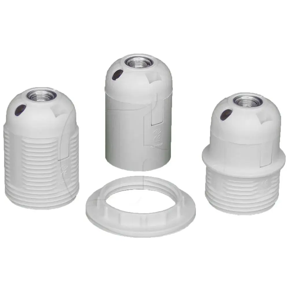1Pcs-Black-White-Metal-Cover-E27-Screw-Lamp-Holder-LED-Bulb-Holder ...