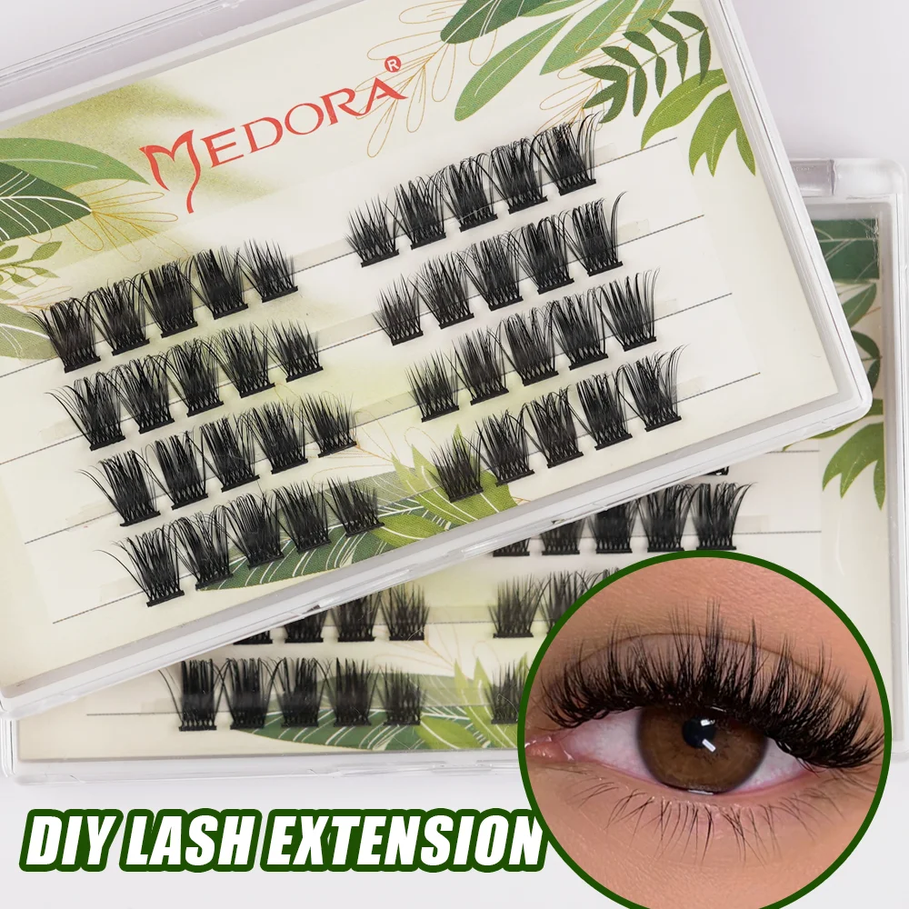 MEDORA-DIY-40-Volume-Heat-Bonded-Cluster-Lashes-Individual-Lashes-Natural-Segmented-Eyelashes ...