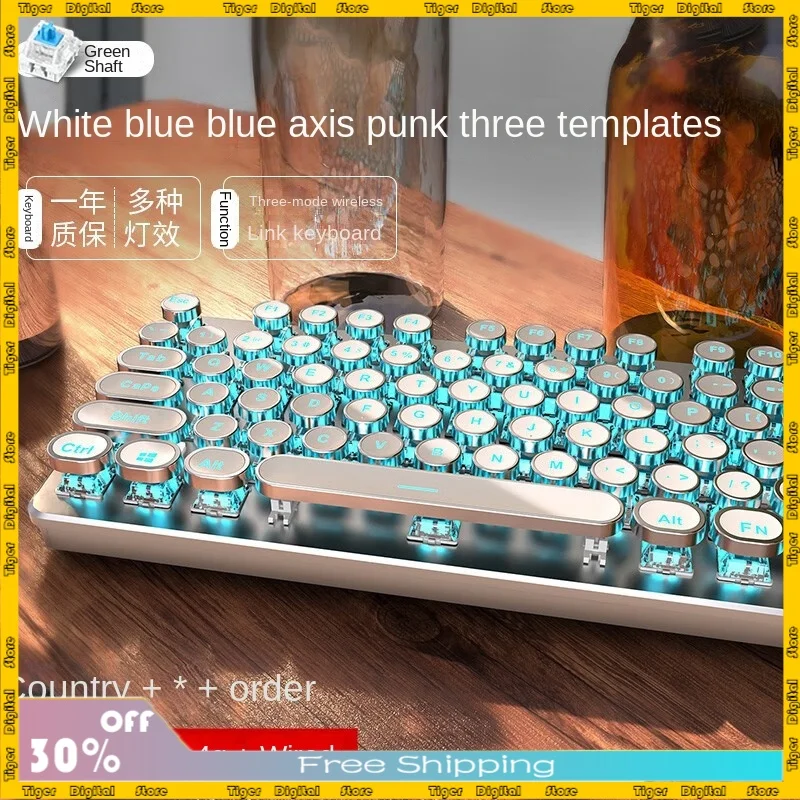TK950-Punk-Mechanical-Keyboard-Wireless-Bluetooth-Wired-Three-mode ...