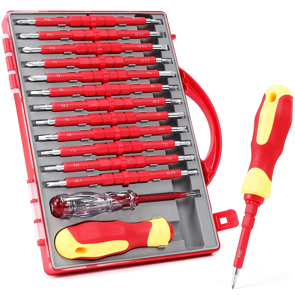Electrician-Hand-Tool-26-In-1-Insulation-Screwdriver-Set-Magnetic-Screw ...
