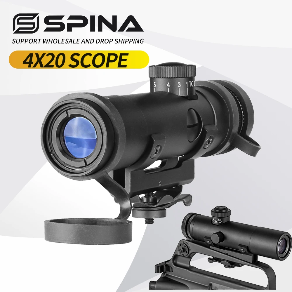 SPINA-Optics-4X20-Sight-Tactical-Rifle-Scope-With-BDC-Turret-Mil-Dot ...