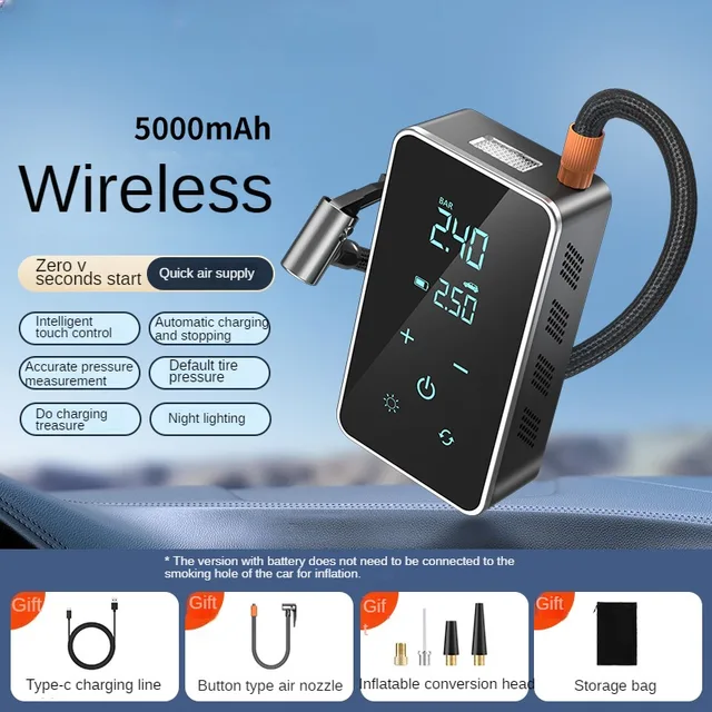 Wireless Air Pump 150psi Touch Screen Portable Electric Tire Inflator ...