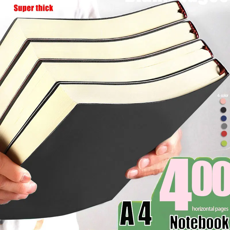 A4-Super-Thick-400-Pages-Business-Notebook-Creative-Waterproof-Leather ...