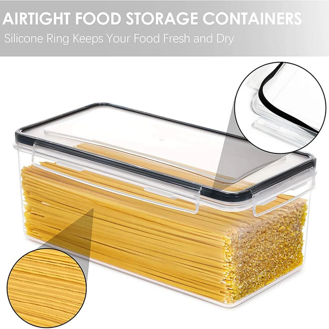 Y93A-Airtight Food Storage Containers with Lids 4PCS Set 3.2L,Plastic ...