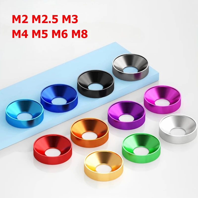 M2 M2.5 M3 M4 M5 M6 M8 Colored Aluminum Washers Countersunk Flat Head ...