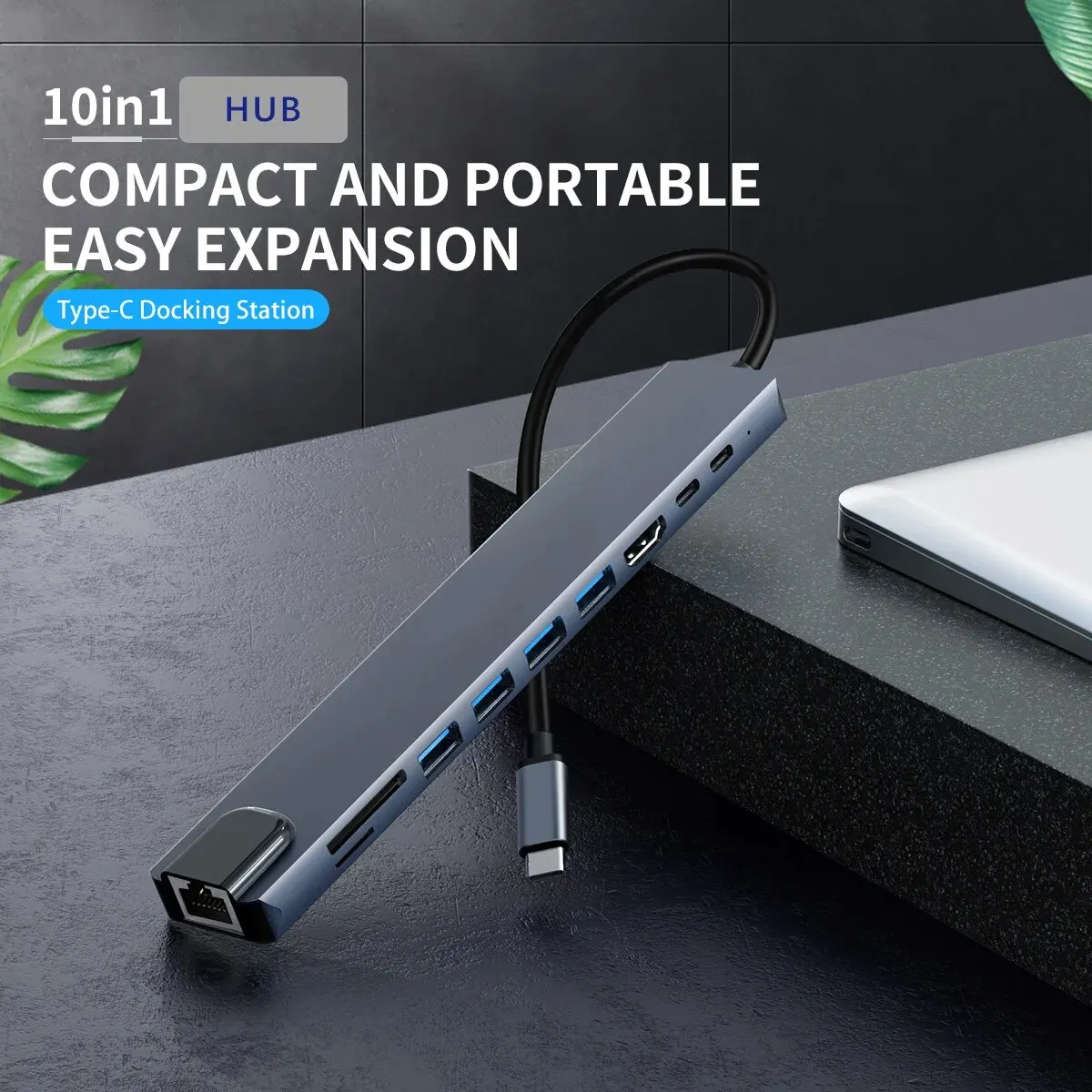 USB-C-Hub-Multiport-Adapter-10-in-1-USB-C-Dongle-for-MacBook-Pro-Air ...