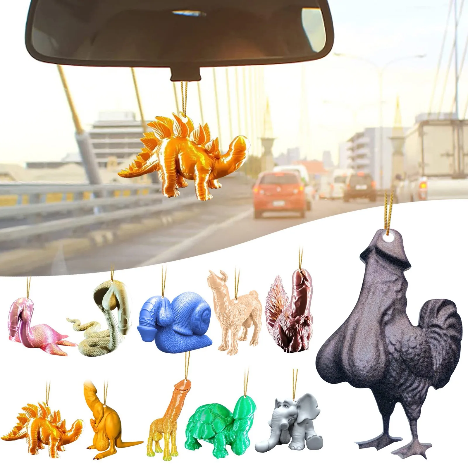 Creative Hanging Decoration For Car Decorations Penis Dinosaur Chicken ...